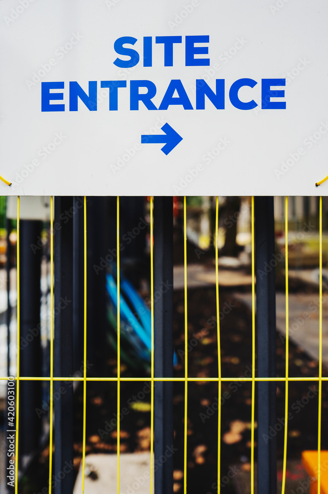 Site Entrance sign Stock Photo | Adobe Stock