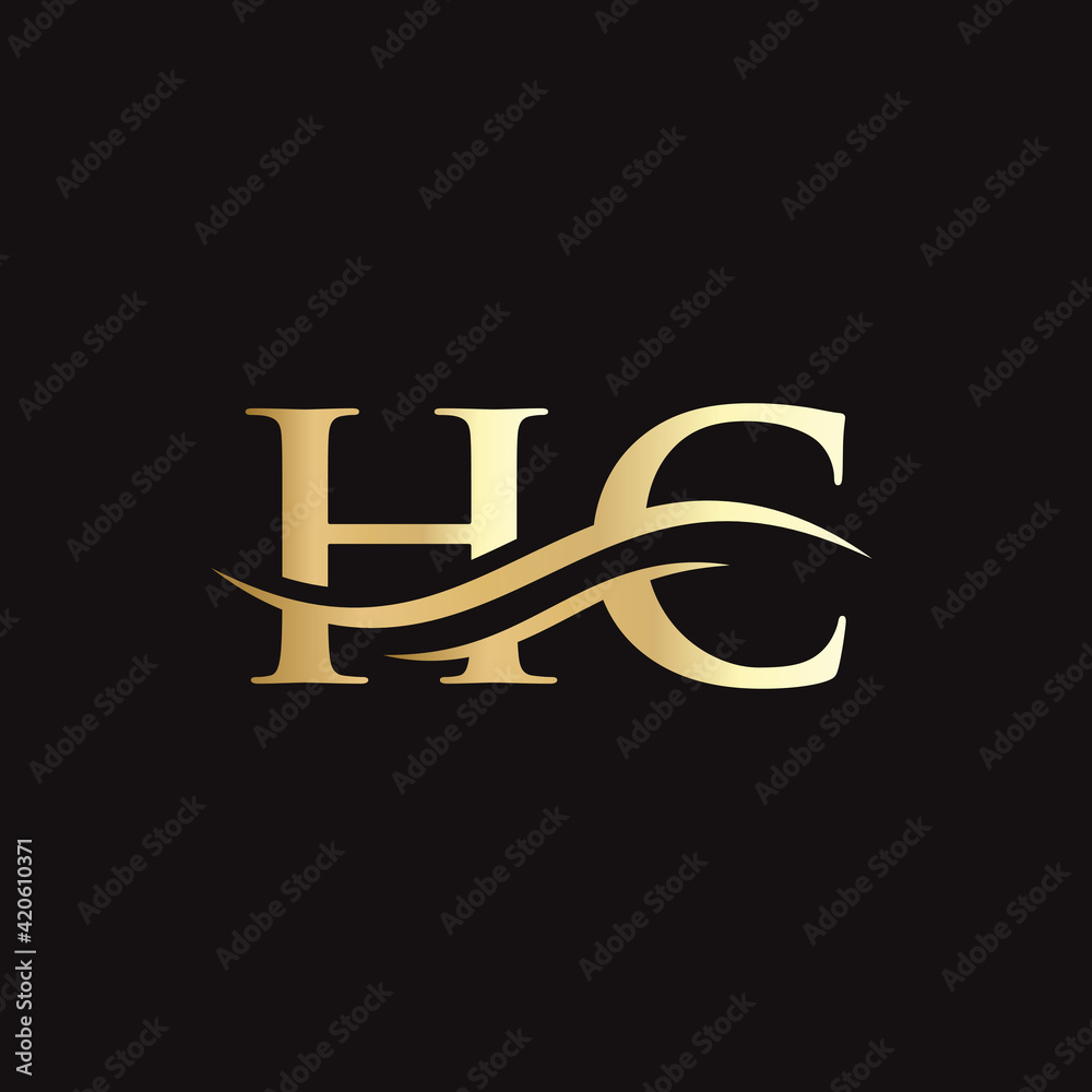 HC logo Design. Premium Letter HC Logo Design with water wave concept ...
