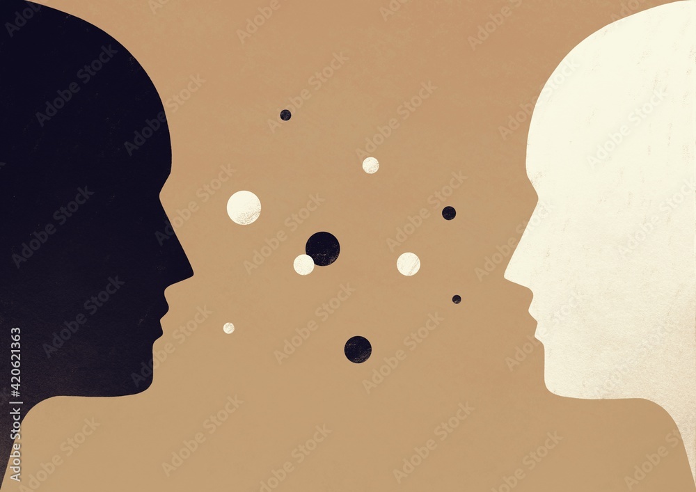 silhouettes of two people Stock Illustration | Adobe Stock