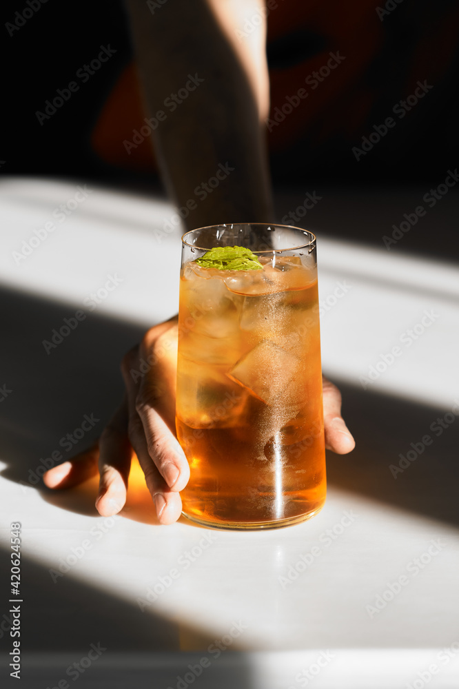 modern alcoholic cocktail in a beautiful and trendy bar restaurant ...