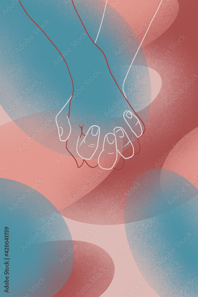 Holding hands illustration Stock Illustration | Adobe Stock