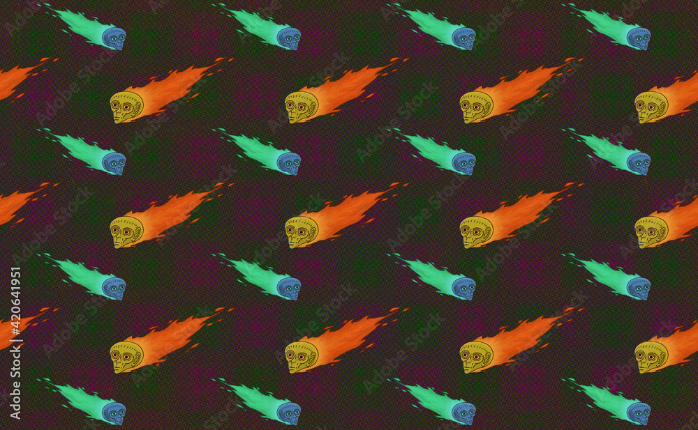 Flying Alien Comets Pattern Stock Illustration | Adobe Stock