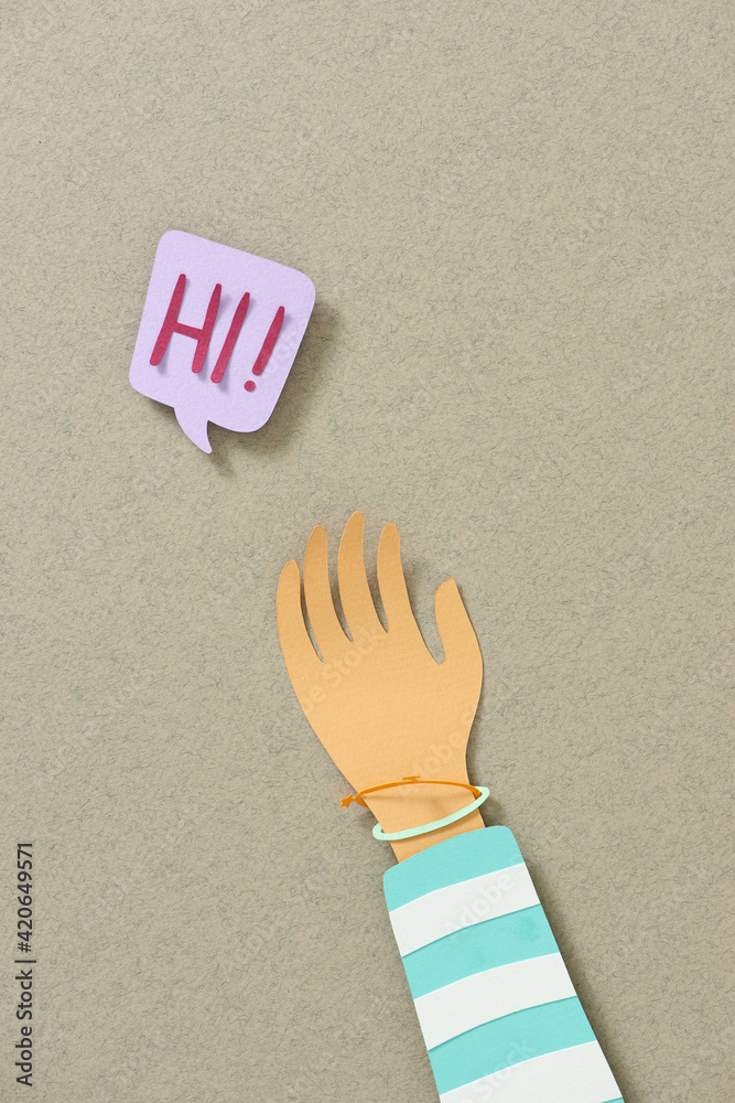Hand wave waving hi or hello gesture Stock Photo | Adobe Stock