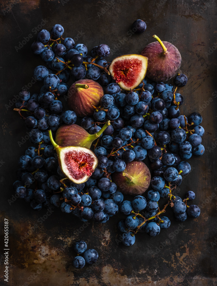 Figs and grapes Stock Photo | Adobe Stock