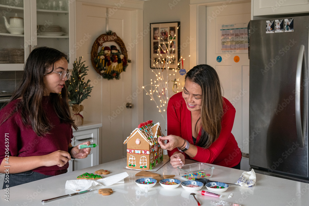 Mother Daughter Gingerbread Team Stock Photo | Adobe Stock