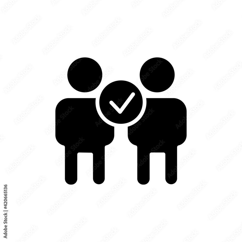 People icon with check. friendship. the icon can be used for ...