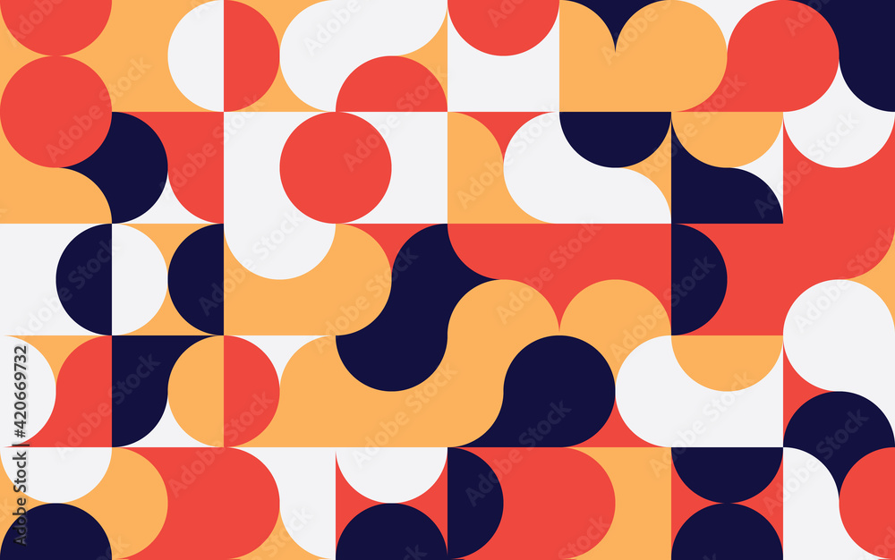 Simple geometric vector pattern. Bright color palette. Stock Vector ...