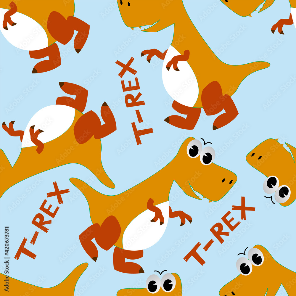 Seamless pattern vector friendly Tyrannosaurus Rex Creative vector ...