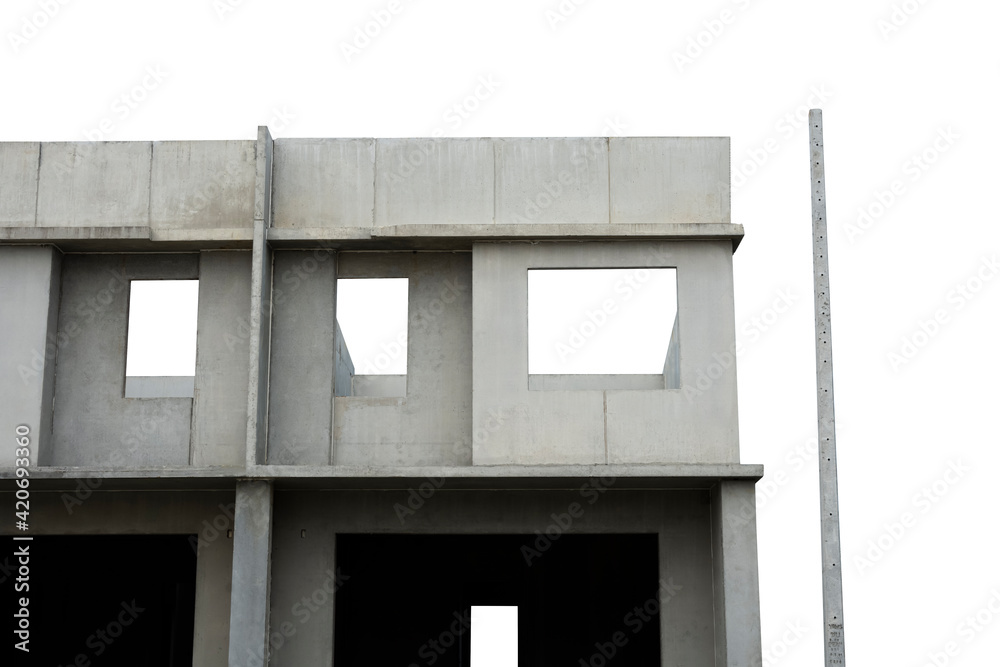 Precast concrete walls on building structures. Precast concrete ...