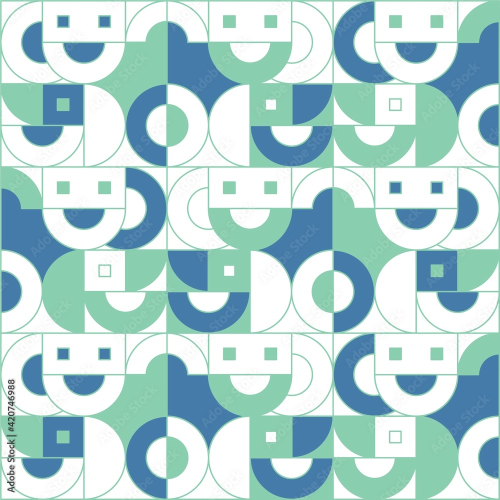 Beautiful of Colorful Seamless Retro Pattern with Smile, Repeated ...