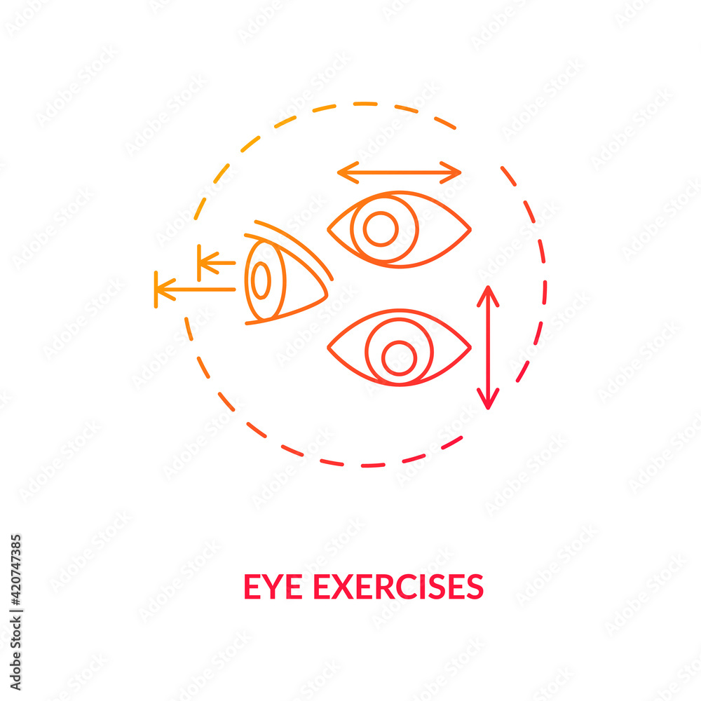 Eye exercises concept icon. Eye diseases treatment methods. Treating ...