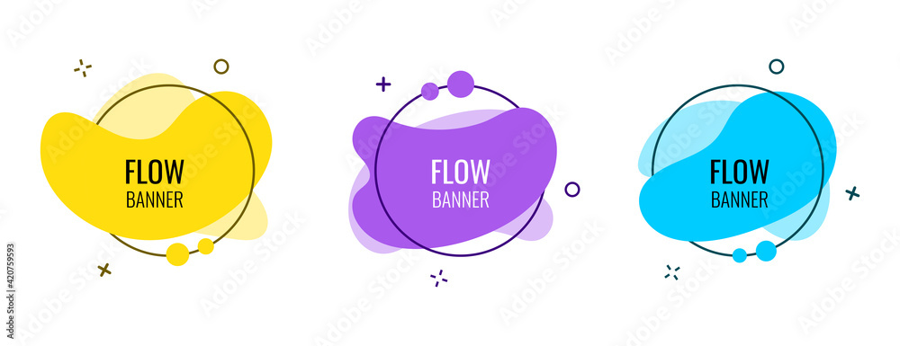 Abstract flow banner memphis style template. Creative modern design ...