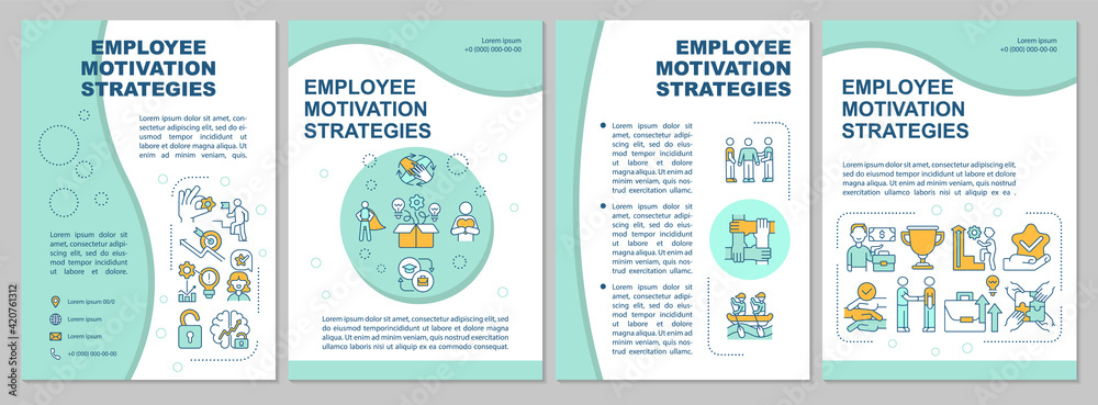 Employee motivation strategy brochure template. Mentoring and coaching ...