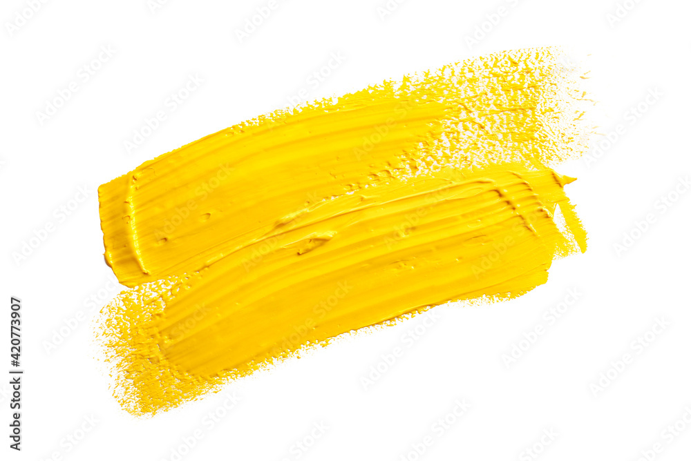 Yellow paint splatter isolated on white background Stock Photo | Adobe ...