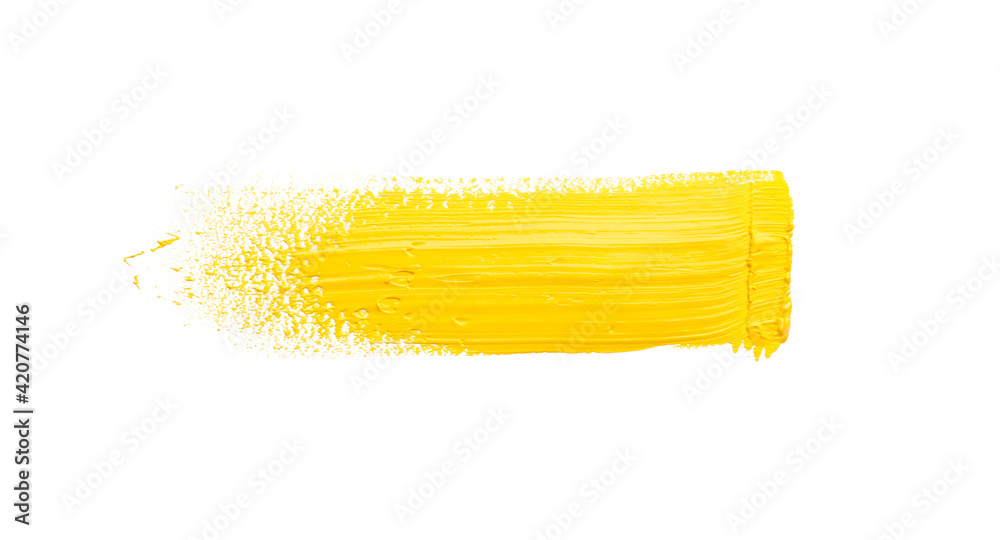 Yellow paint splatter isolated on white background Stock Photo | Adobe ...