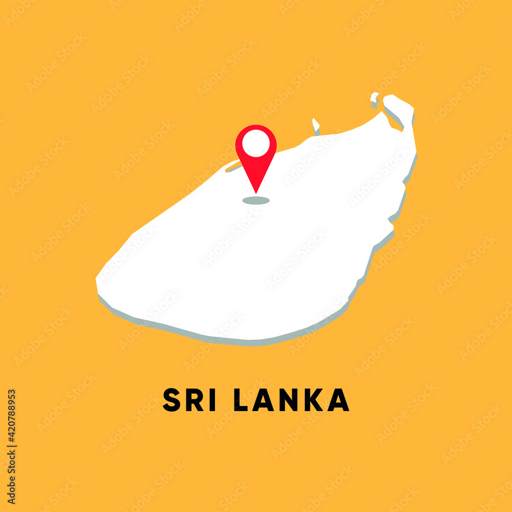 Sri lanka Isometric map with location icon vector illustration design ...