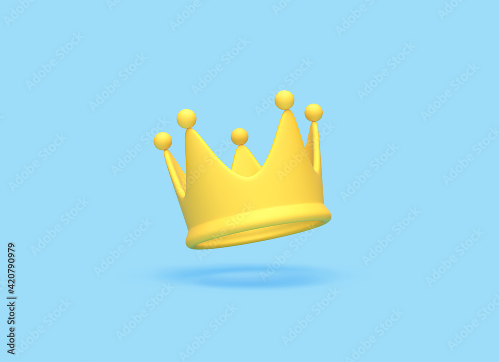 Cartoon yellow crown on blue background Stock Illustration | Adobe Stock