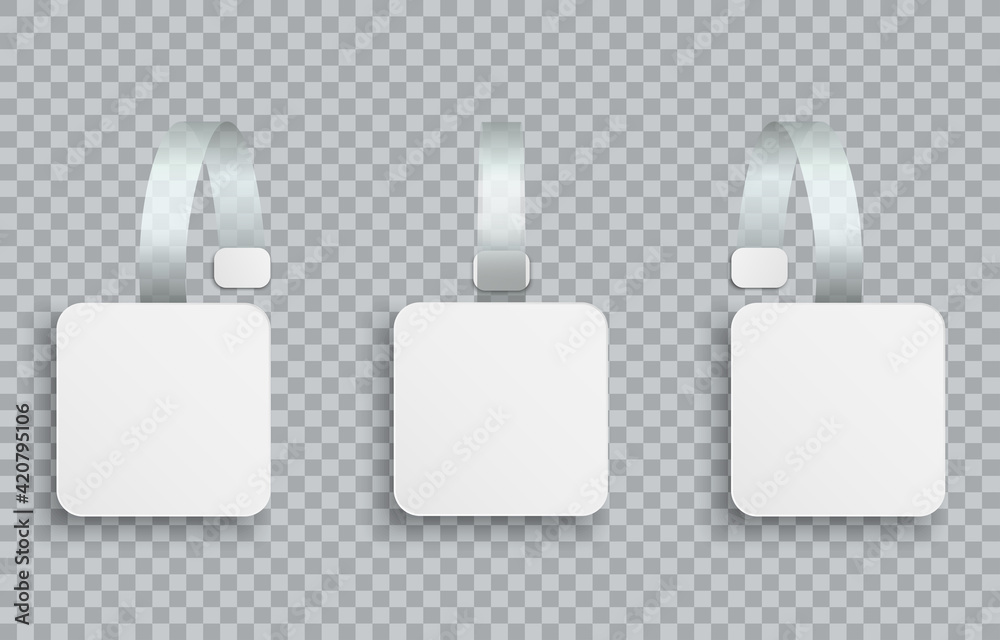 White realistic blank advertising wobblers isolated on transparent ...