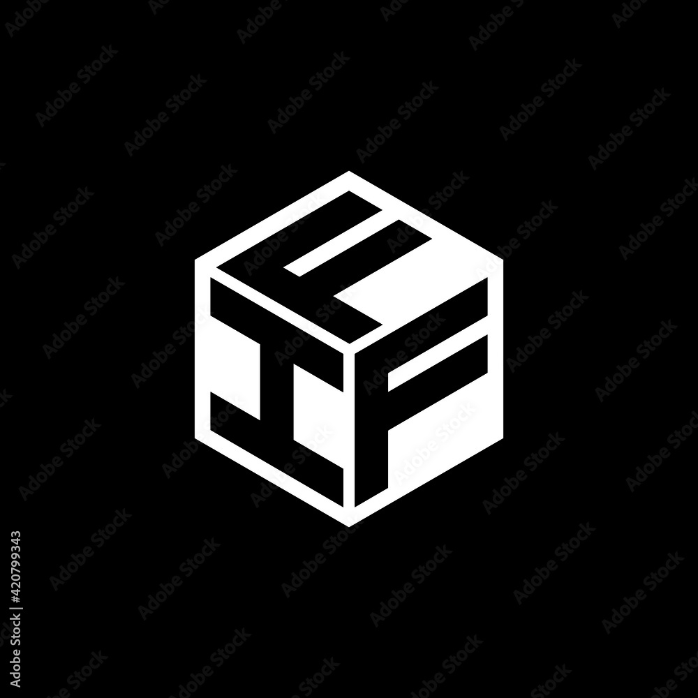 IFF letter logo design with black background in illustrator, cube logo ...
