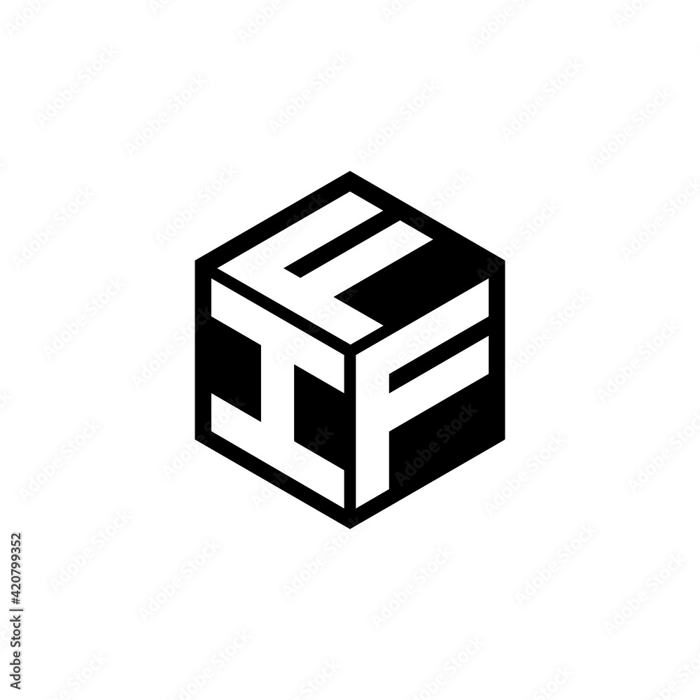 IFF letter logo design with white background in illustrator, cube logo ...