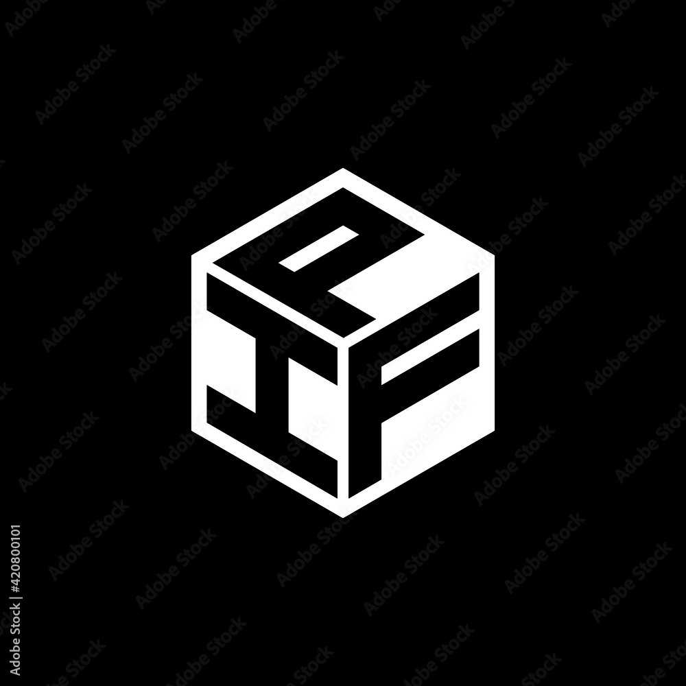 IFP letter logo design with black background in illustrator, cube logo ...