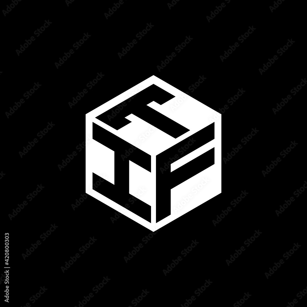 IFT letter logo design with black background in illustrator, cube logo ...