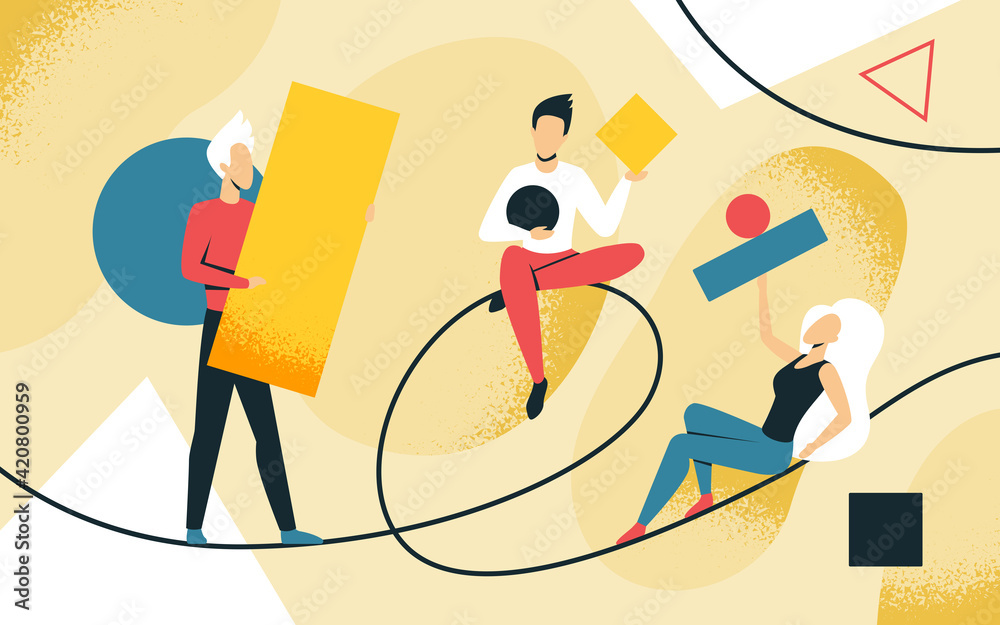 Creative problem solving concept vector illustration. Cartoon man woman ...