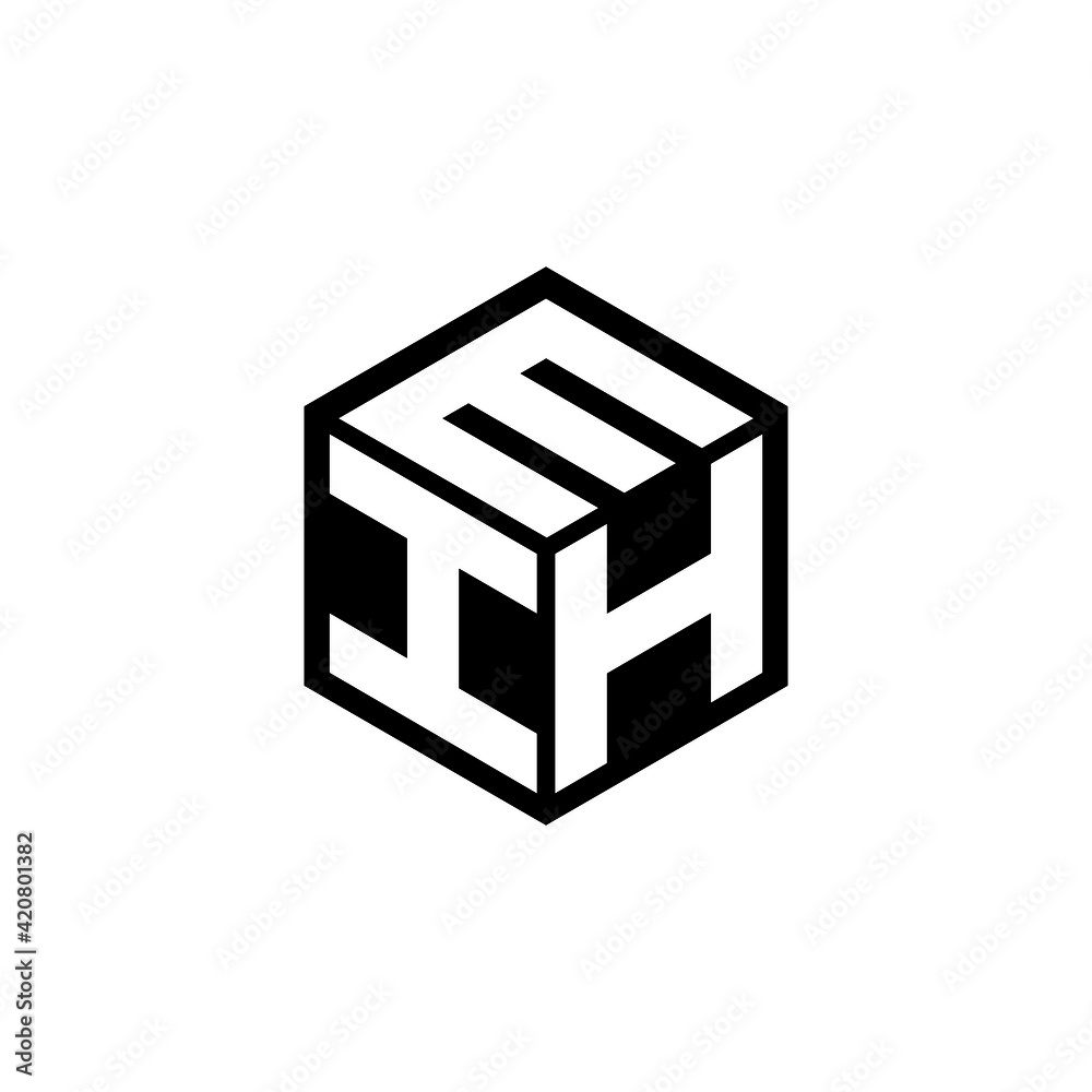 Vettoriale Stock IHM letter logo design with white background in ...
