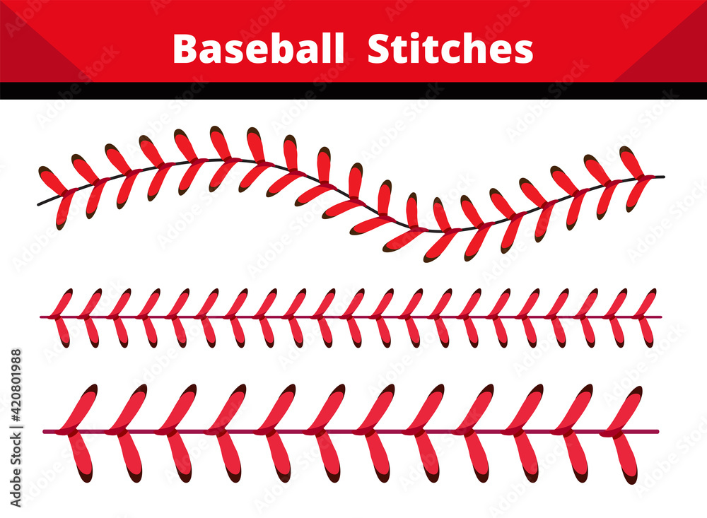 Baseball Stitches on a white background , vector design Stock Vector ...