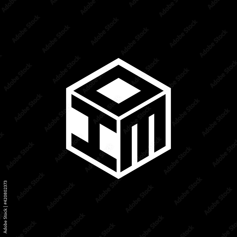 IMD letter logo design with black background in illustrator, cube logo ...