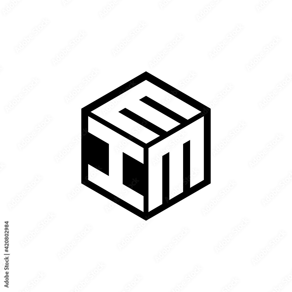 IMM letter logo design with white background in illustrator, cube logo ...