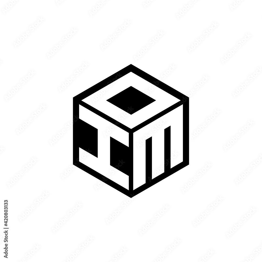 IMO letter logo design with white background in illustrator, cube logo ...
