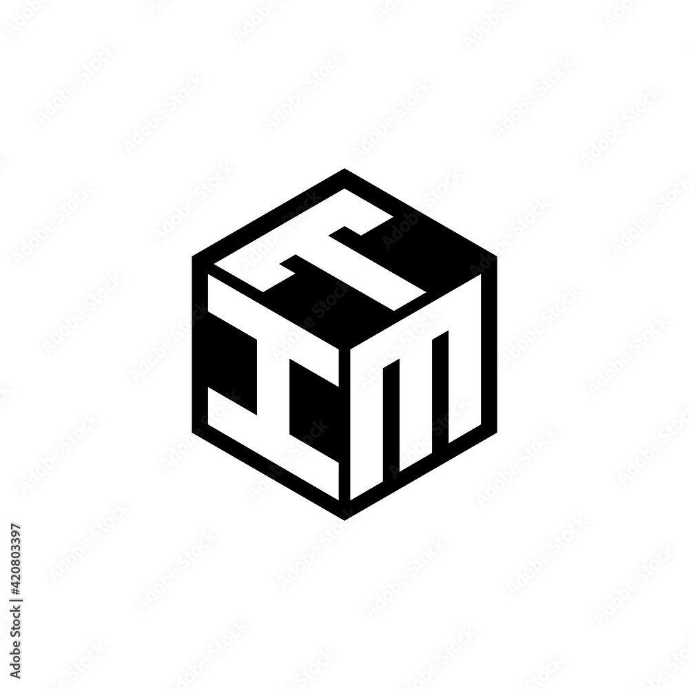 IMT letter logo design with white background in illustrator, cube logo ...