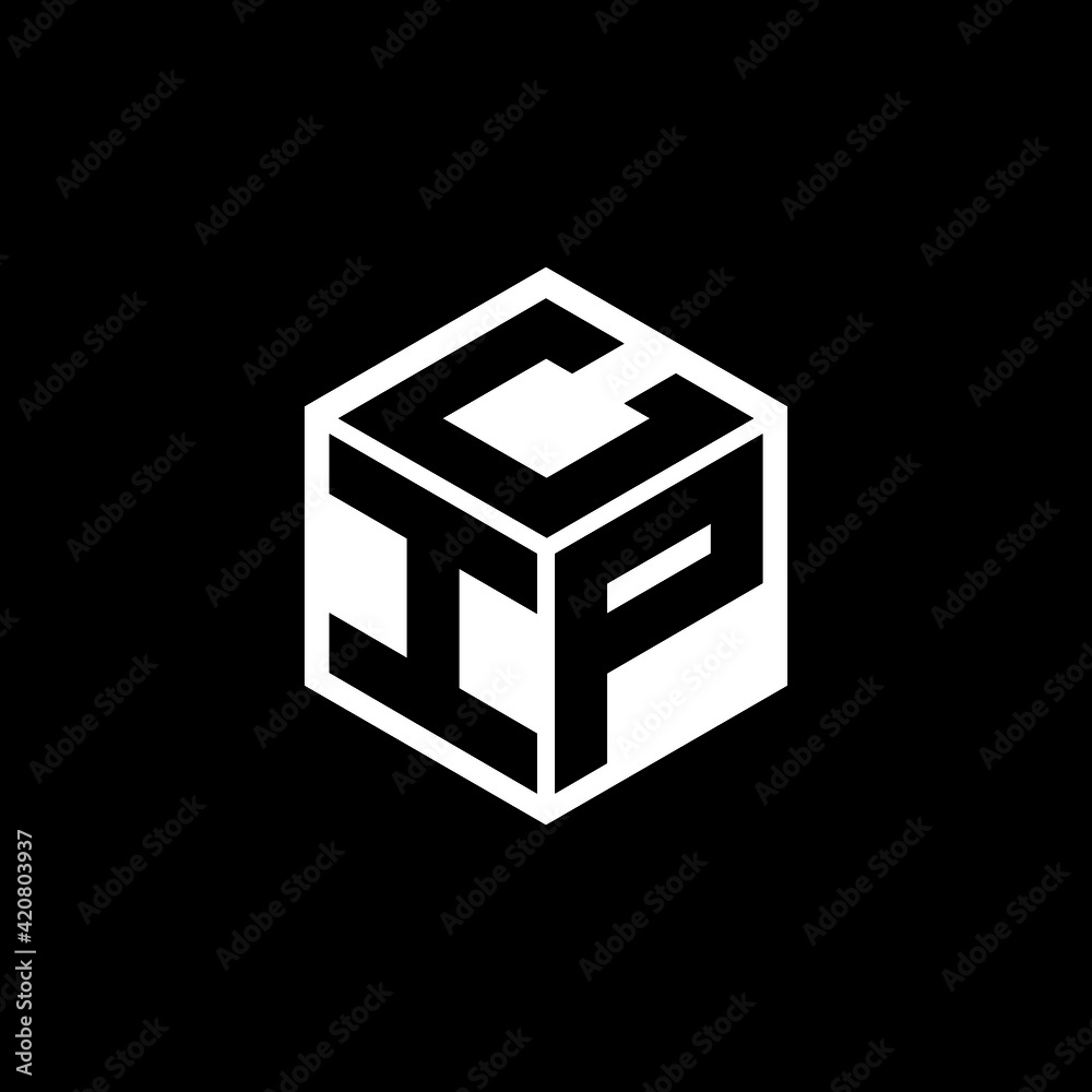 IPC letter logo design with black background in illustrator, cube logo ...