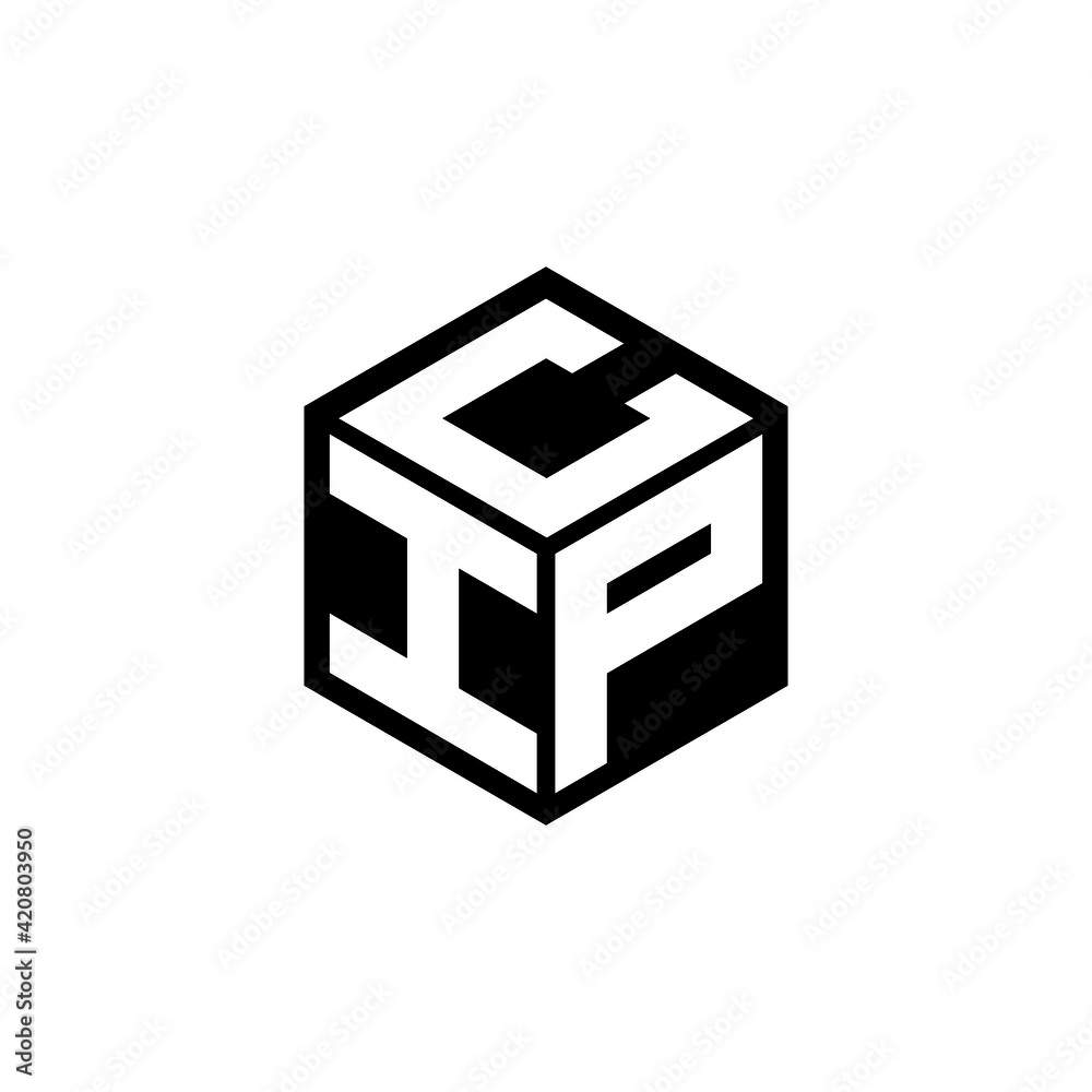 IPC letter logo design with white background in illustrator, cube logo ...