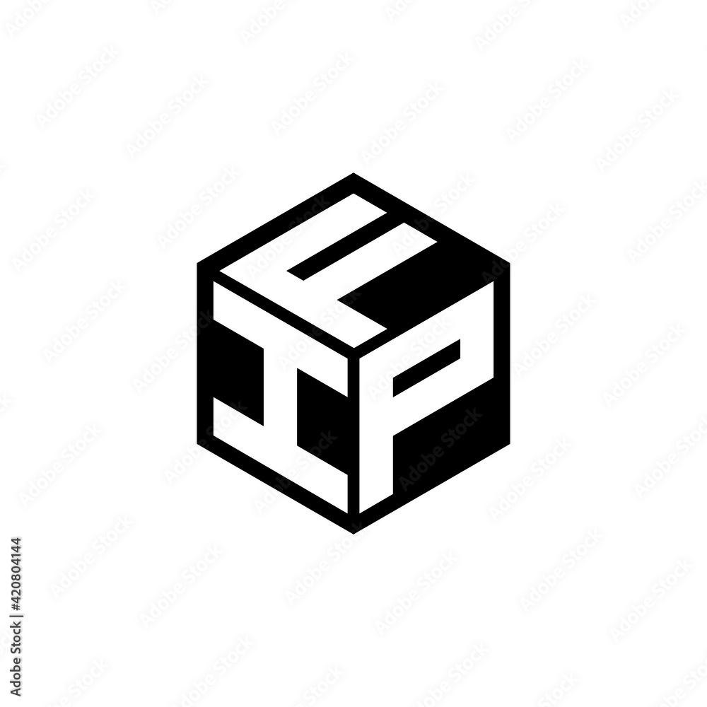 IPF letter logo design with white background in illustrator, cube logo ...