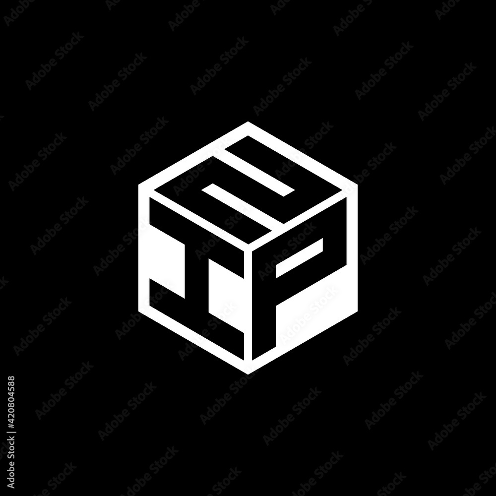 IPN letter logo design with black background in illustrator, cube logo ...