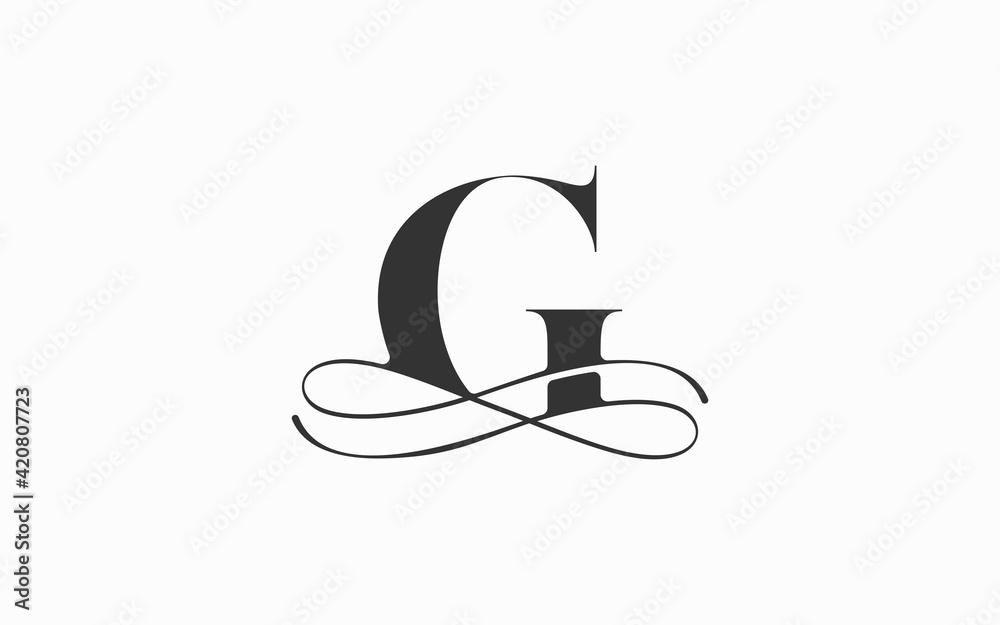 initial letter G luxury logo monogram design element Stock Vector ...