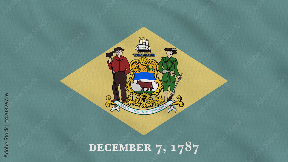 Delaware State - USA - Crumpled Fabric Flag. USA Flag. State of ...