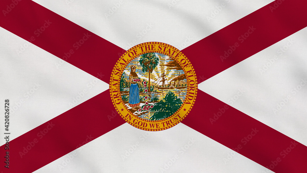 Florida State - USA - Crumpled Fabric Flag. USA Flag. State of Florida ...