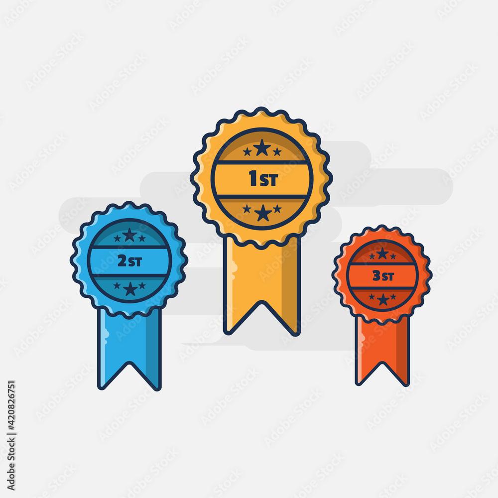 cartoon medal vector illustration design. flat cartoon style Stock ...