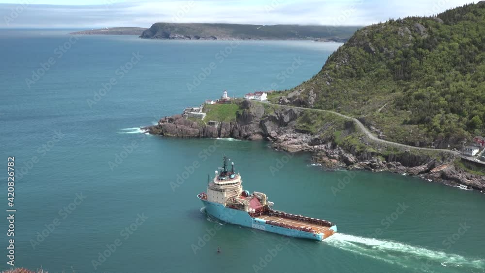 Ships. A cargo ship at the seaport. Transport for freight traffic ...