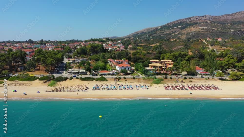 Skala, one of the top beach locations on the Greek island of Kefalonia ...