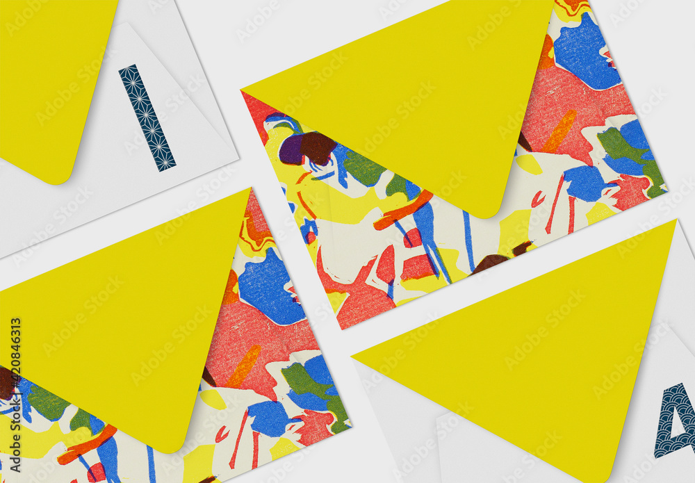 Abstract Design Envelope Mockup Stock Template | Adobe Stock