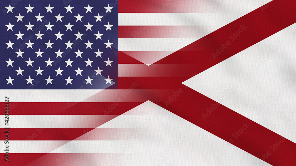 Alabama State - USA - Crumpled Fabric Flag. USA Flag. State of Alabama ...