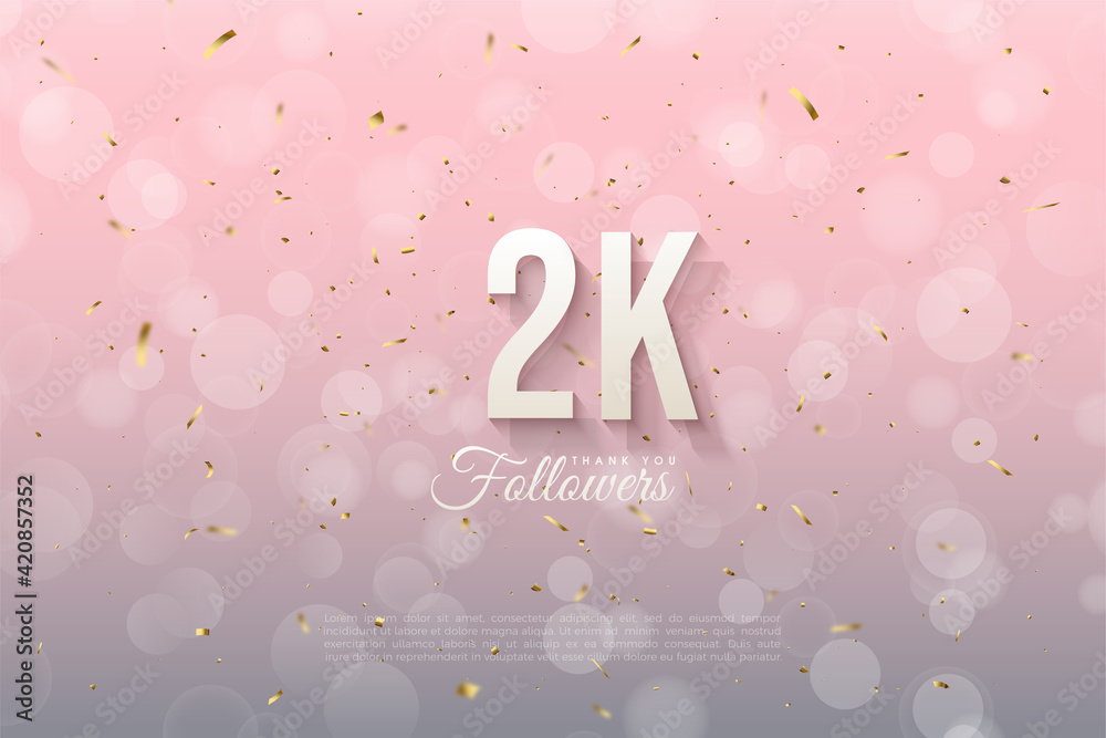 2k followers of illustrator background. Stock Vector | Adobe Stock