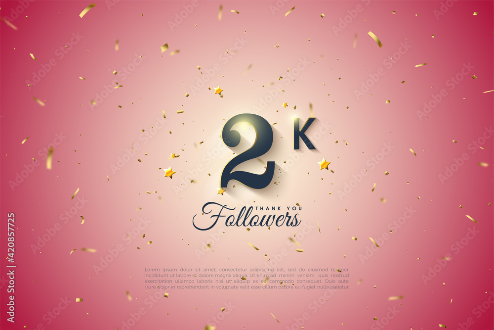 2k followers of illustrator background. Stock Vector | Adobe Stock