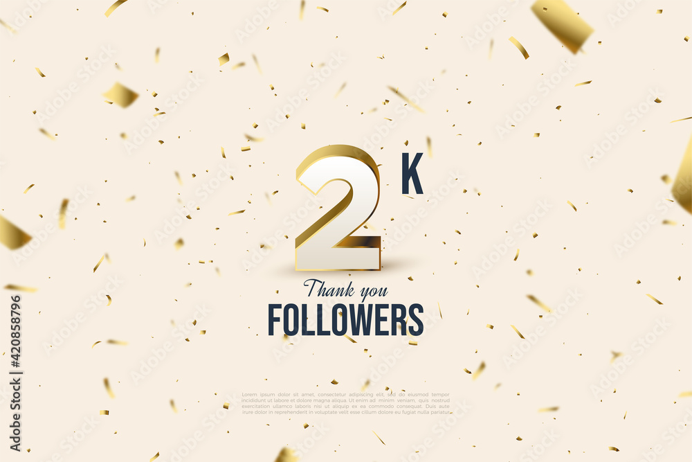 2k followers of illustrator background. Stock Vector | Adobe Stock