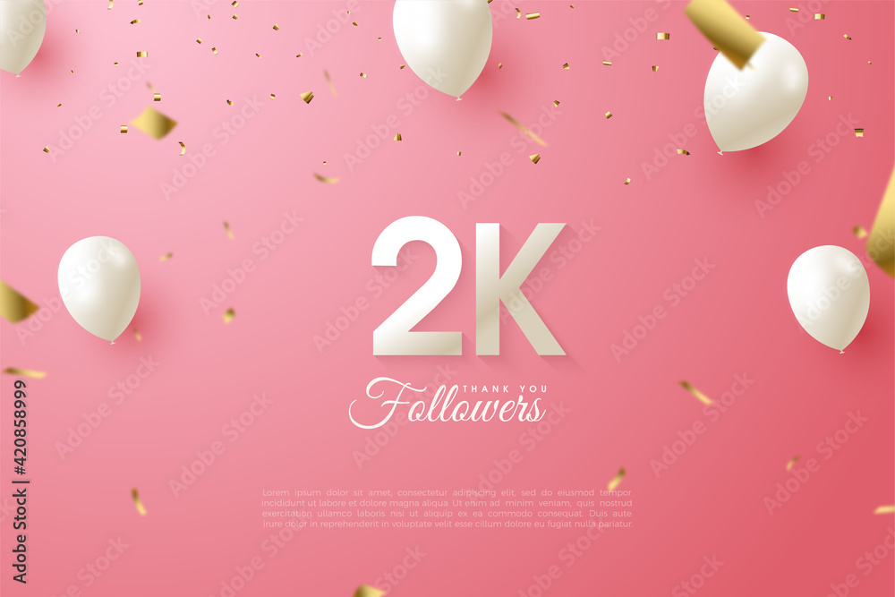 2k followers of illustrator background. Stock Vector | Adobe Stock
