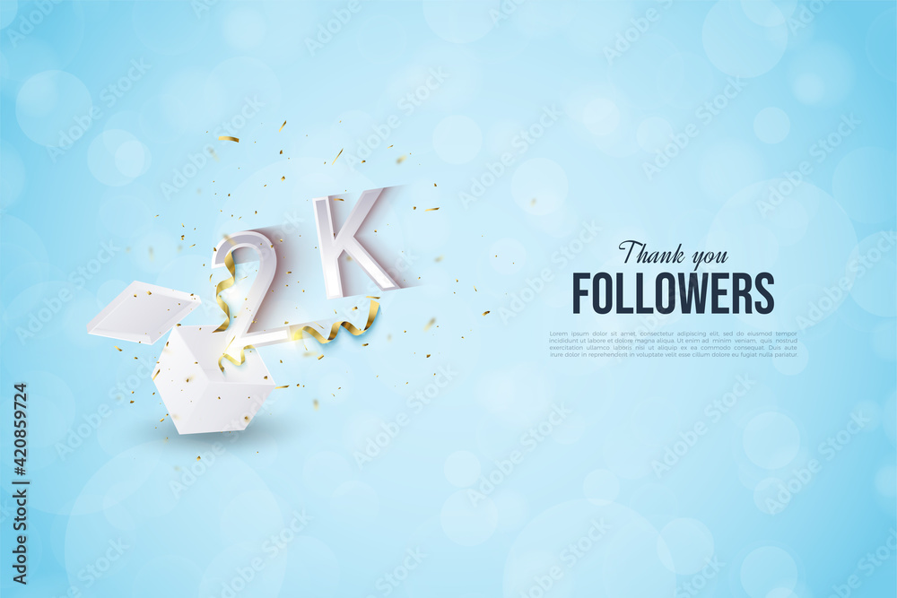 2k followers of illustrator background. Stock Vector | Adobe Stock
